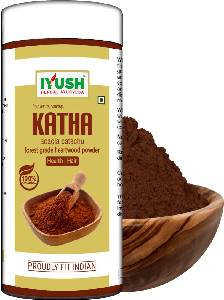 IYUSH Herbal Ayurveda Organic Katha Powder for Hair Colour | Katha ...