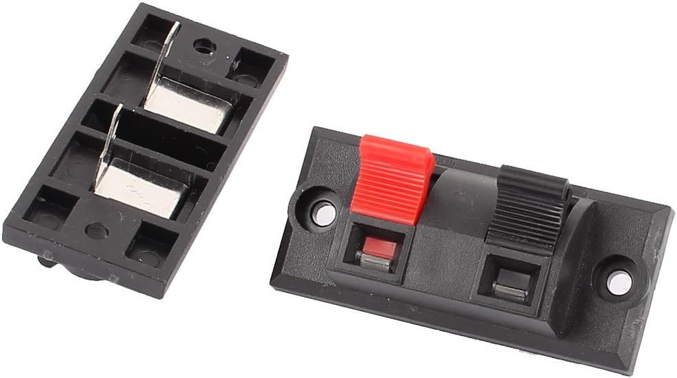 Amazon.com: uxcell 2Pcs 2 Way Jack Socket Spring Push Release Connector ...