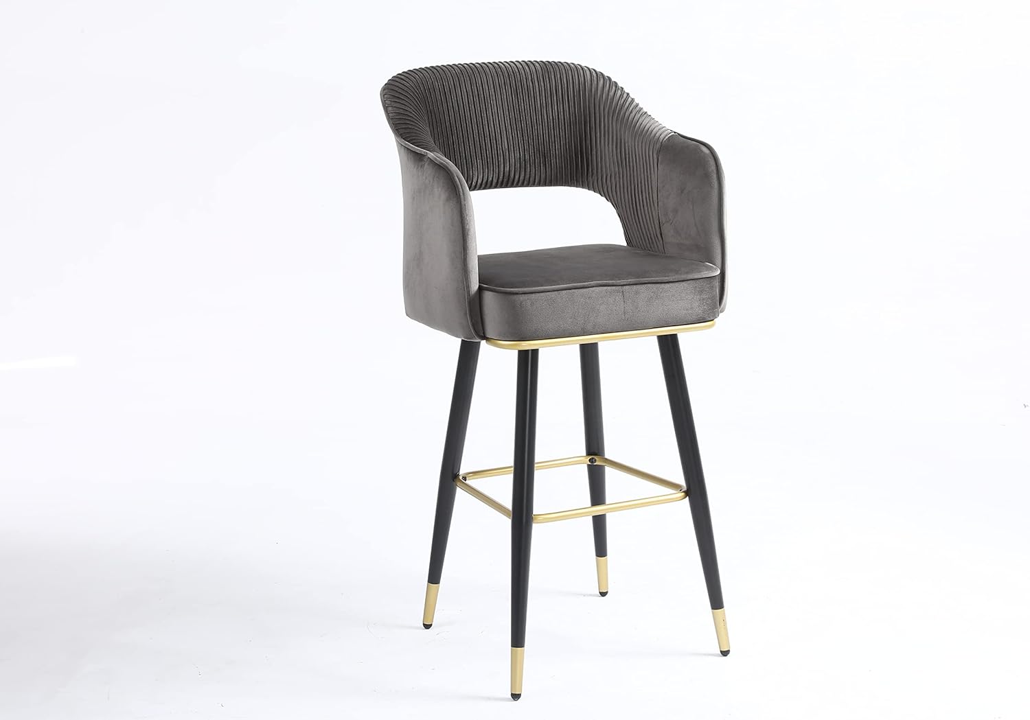 Mayfair velvet barstool/Breakfast Stool (2 X STOOLS - PAIR) (Grey ...