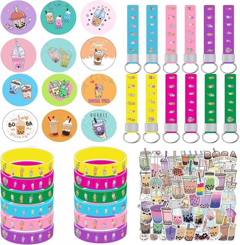 Amazon.com: WENNIA 86Pcs Boba Tea Party Favors Bubble Tea Party ...