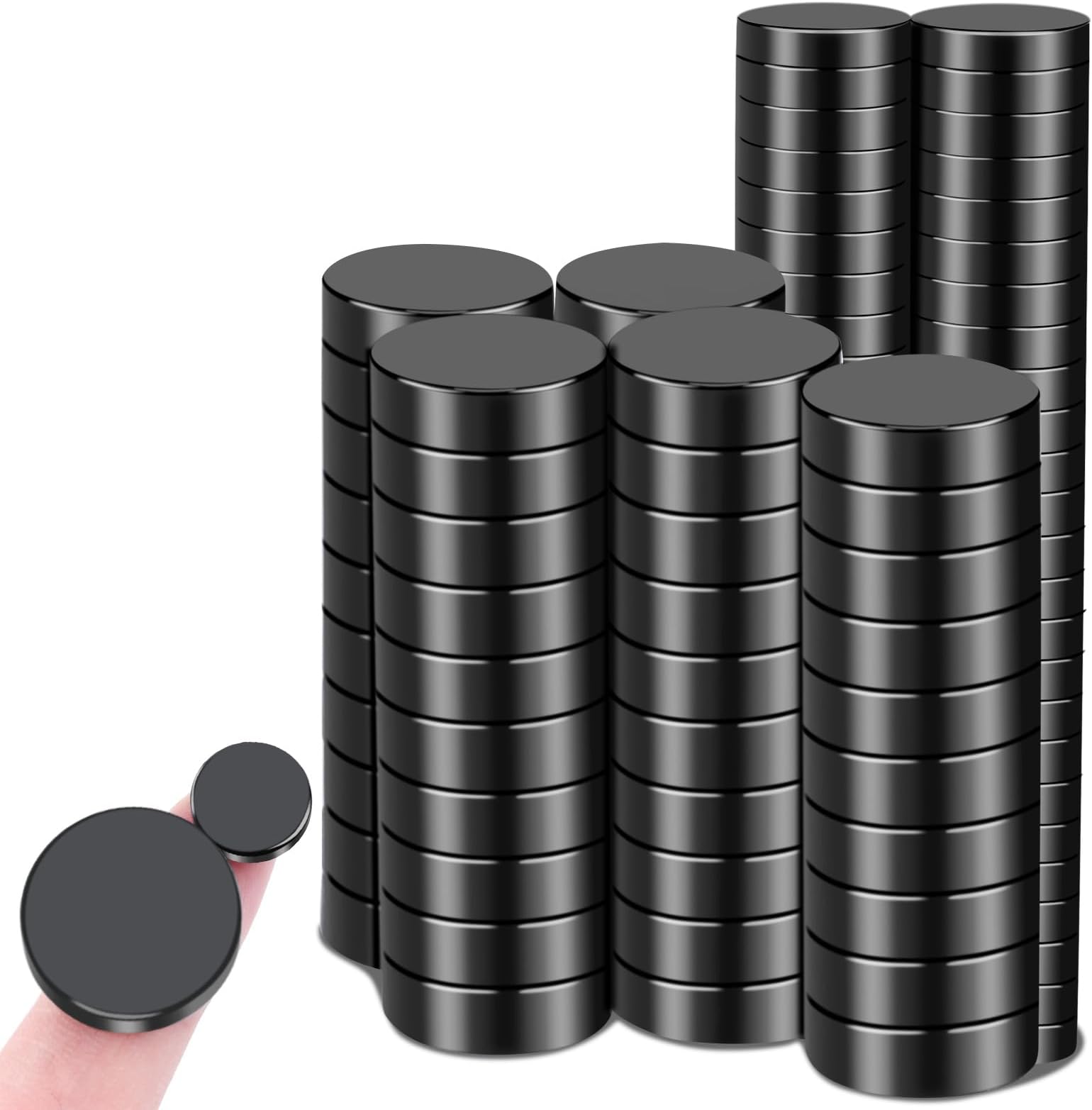 MIN CI 300Pack Black Fridge Magnets 10x3mm Small Magnets for Crafts ...