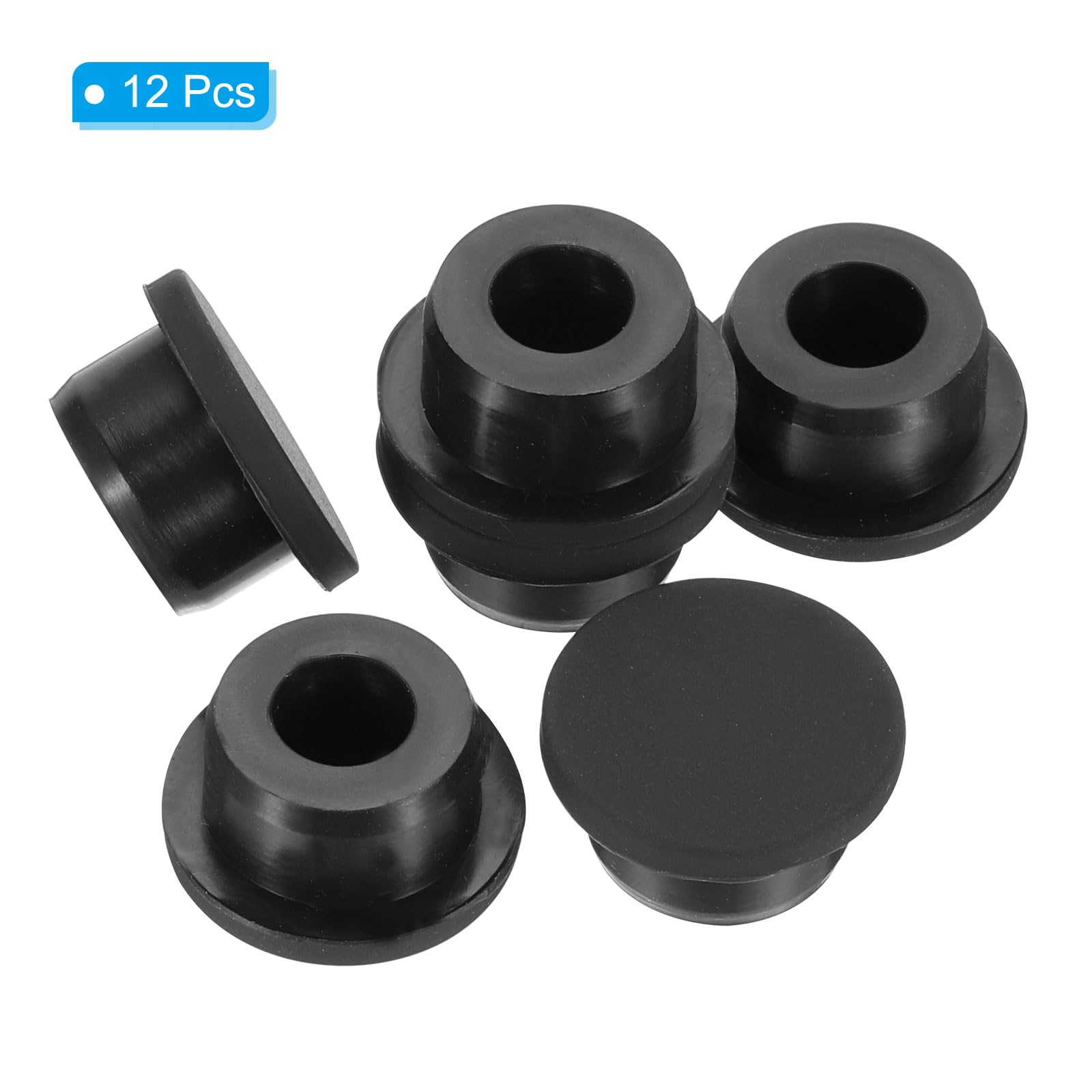 PATIKIL 19.5mm Diameter Rubber Hole Plugs, 12 Pcs Silicone Rubber Round ...
