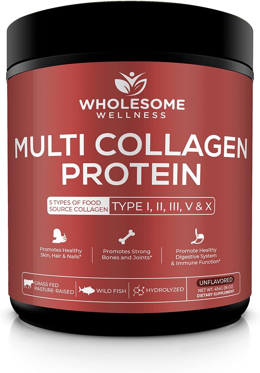 Amazon.com: Wholesome Wellness Multi Collagen Protein Powder Hydrolyzed ...