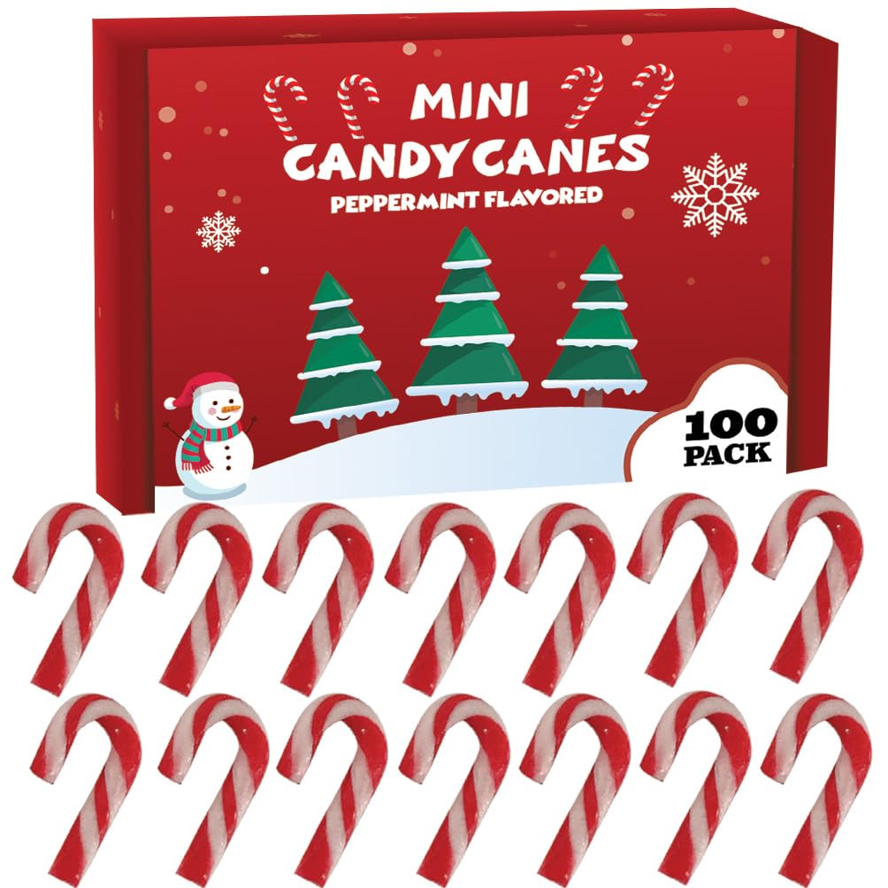 Amazon.com : Mini Candy Canes - 100 Count - Bulk Christmas Candy ...