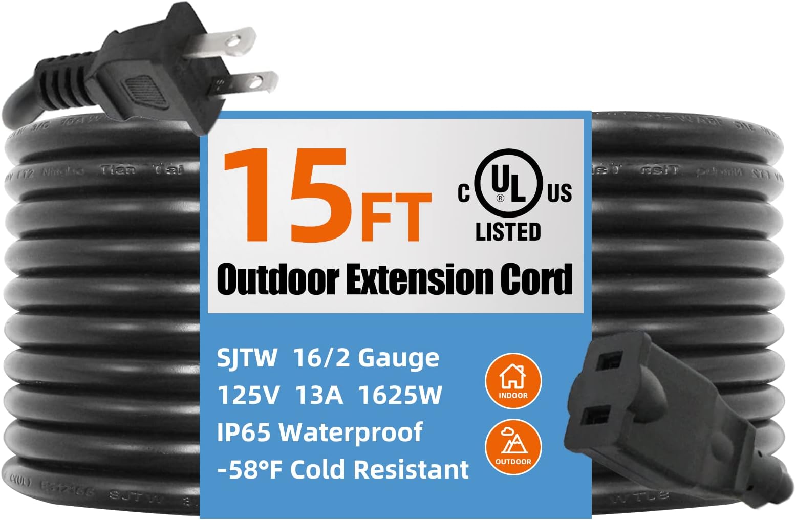 Amazon.com: 25Ft 12/3 Outdoor Extension Cord with 3-Outlets, Heavy Duty ...
