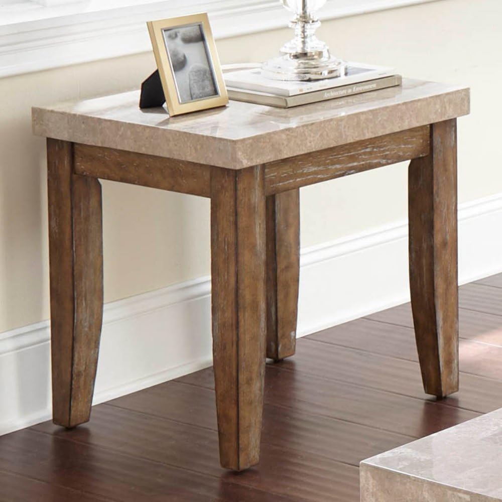 Amazon.com: Steve Silver Franco Marble Top Rectangular End Table in ...