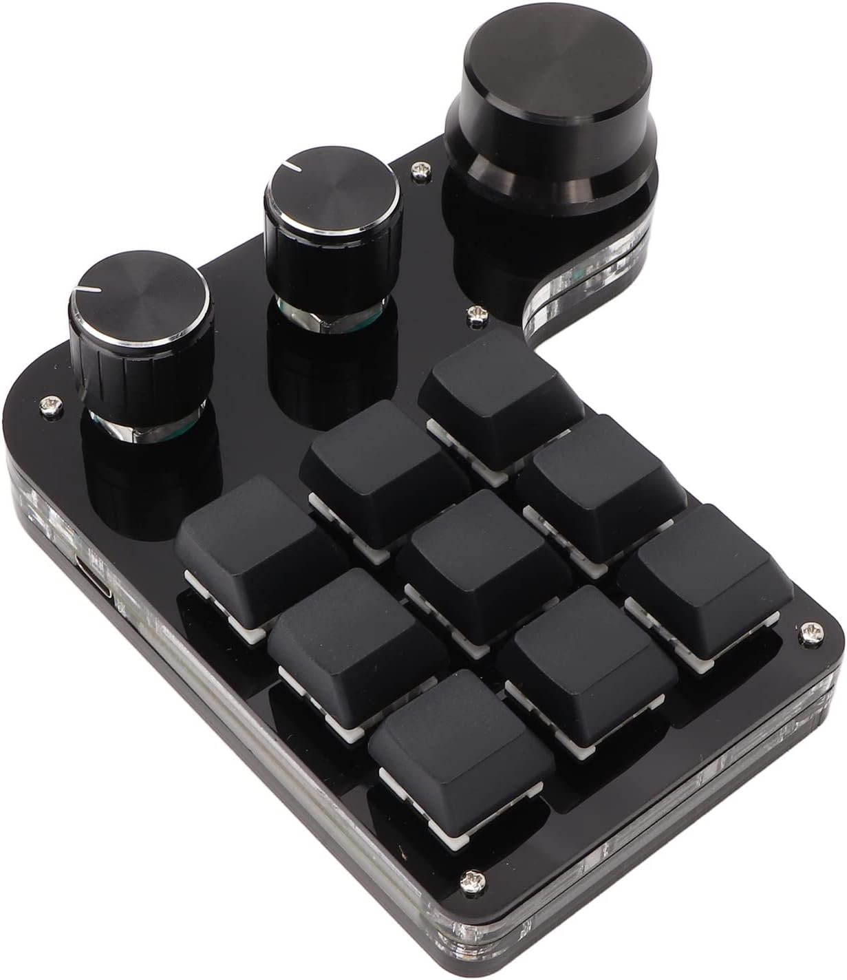 VBESTLIFE Programmable Macro Keyboard, 9 Keys 3 Knobs RGB Small ...