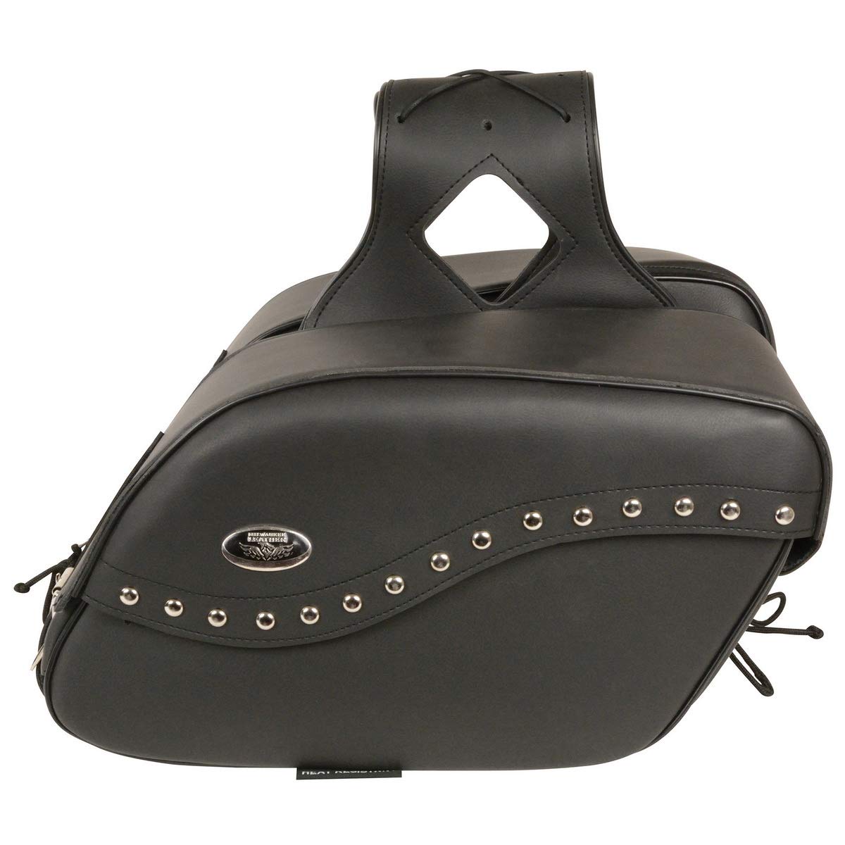 Milwaukee Leather SH646ZB Black Zip-Off PVC Studded Throw Over ...