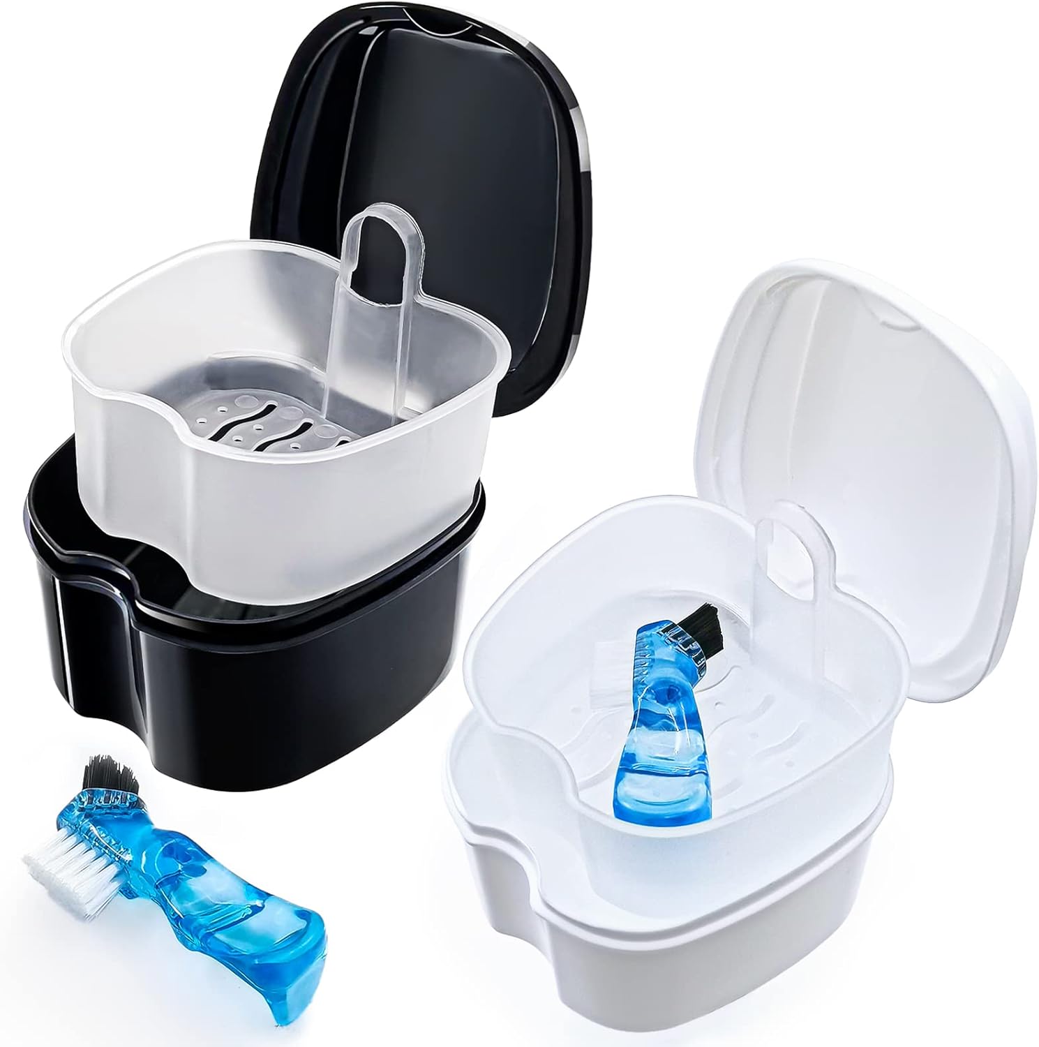 Amazon.com: Keedolla 2 Pack Denture Bath Case Partial Denture Cup ...
