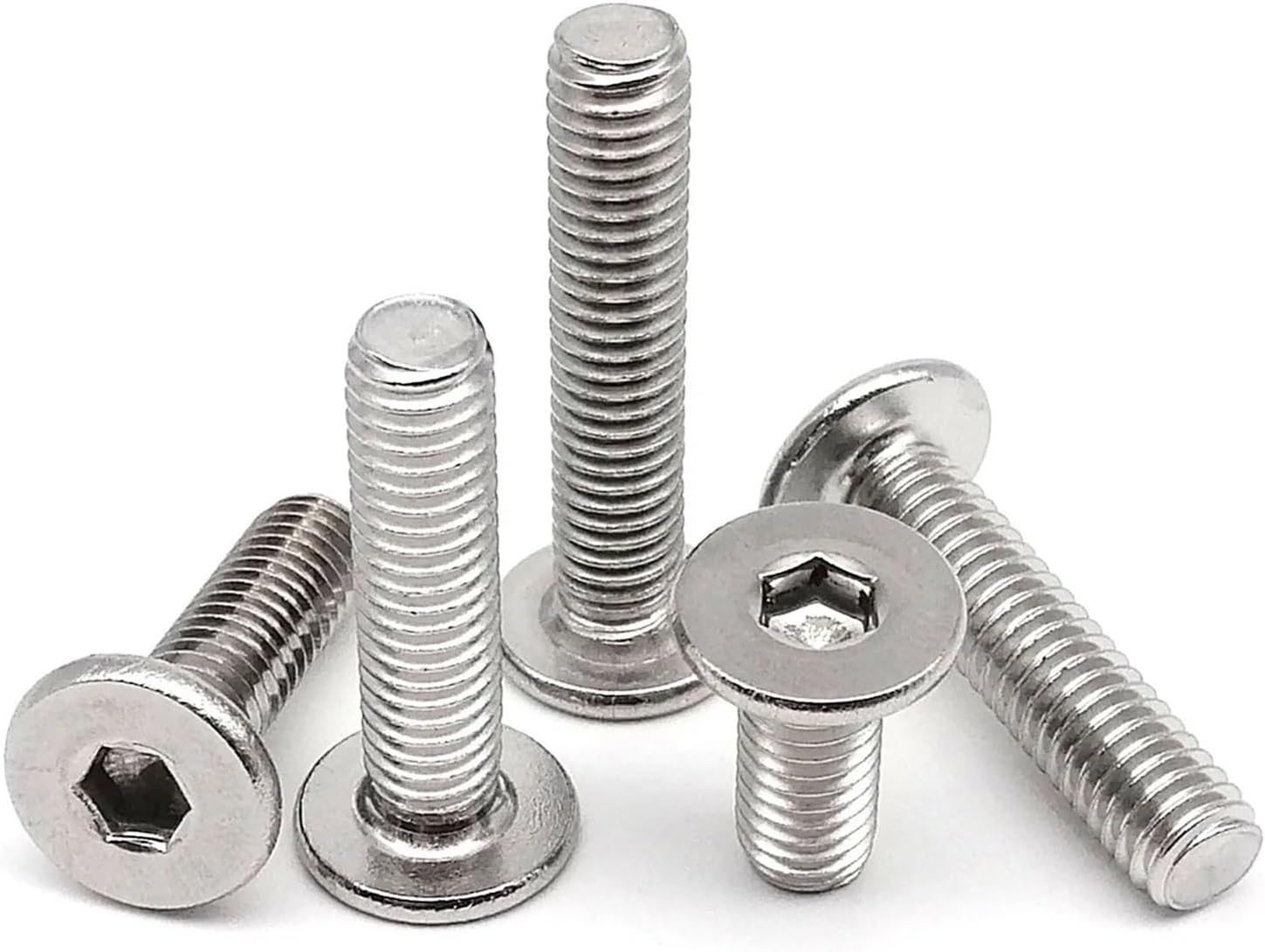 Tornillo de cabeza Allen de cabeza hexagonal ultrafina plana de acero inoxidable M1.6 M2 M2.5 M3 ...