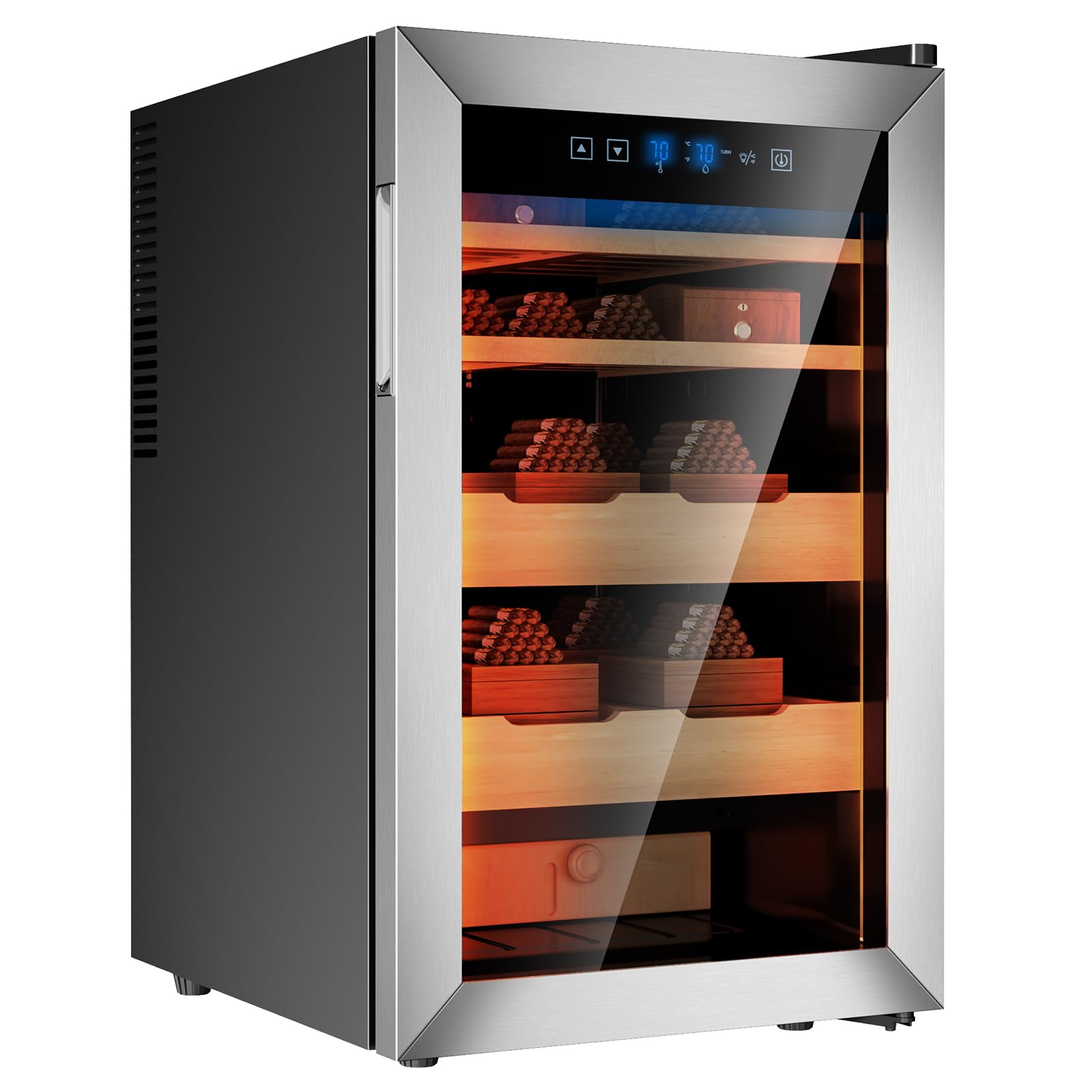 Amazon.com: KingChii Upgrade 70L Electric Temperature & Humidity Control Cigar Humidor, Built-in ...