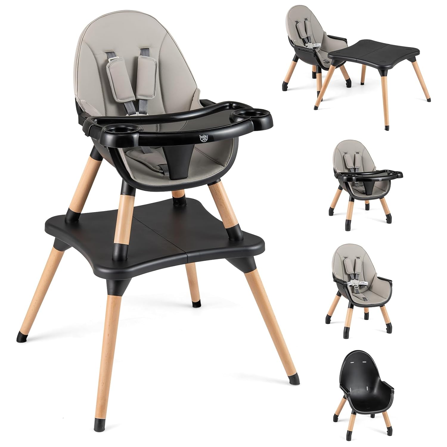 Amazon.com : BABY JOY 5 in 1 High Chair, Convertible High Chairs for ...