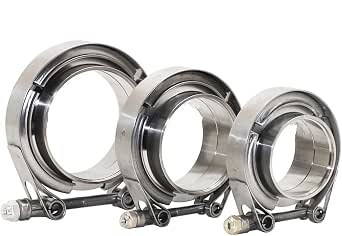 Amazon.co.jp: Exhaust Tailpipe Car 304 Stainless Steel V Band Clamp ...
