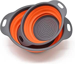 Amazon.co.jp: Collapsible Bowl Colander, 2-piece Set, Telescopic ...