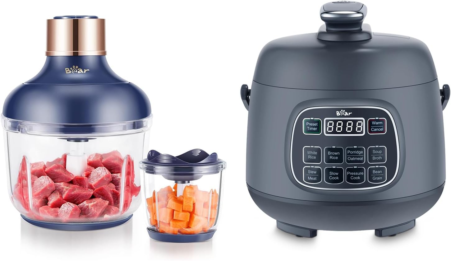 Amazon.com: Bear Food Processor and Multi Electric Pressure Cooker Rice ...