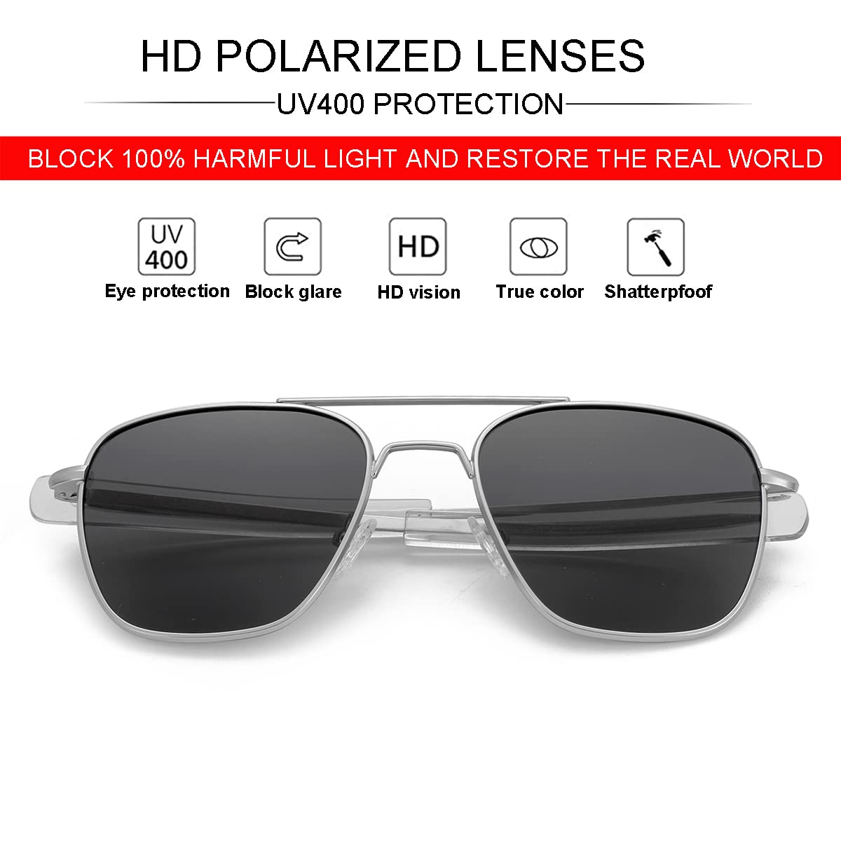 Snapklik.com : JOVAKIT Mens Polarized Aviator Sunglasses Retro Military ...