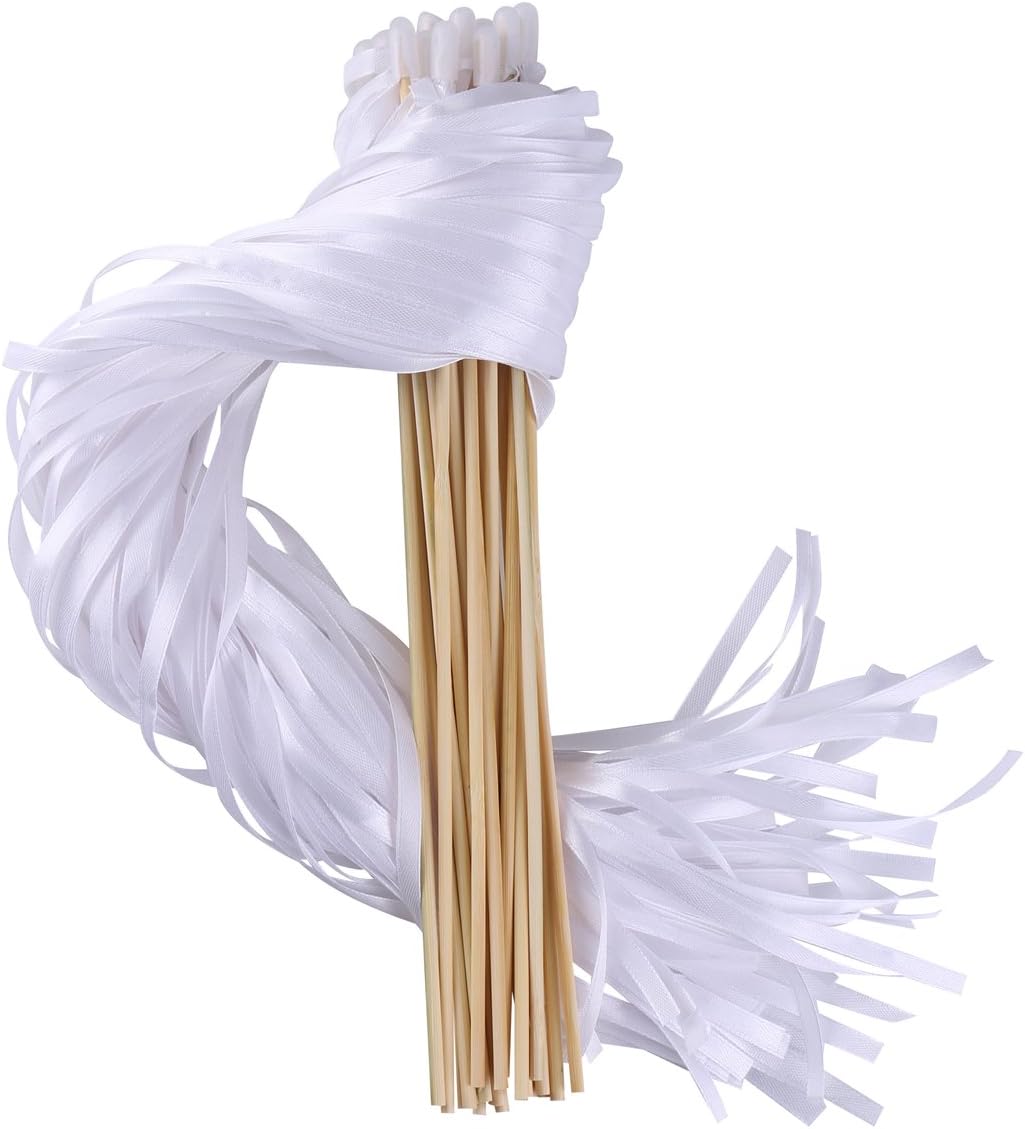 Amazon.com: Wishprom Ribbon Stick Wands Streamers for Wedding Party ...