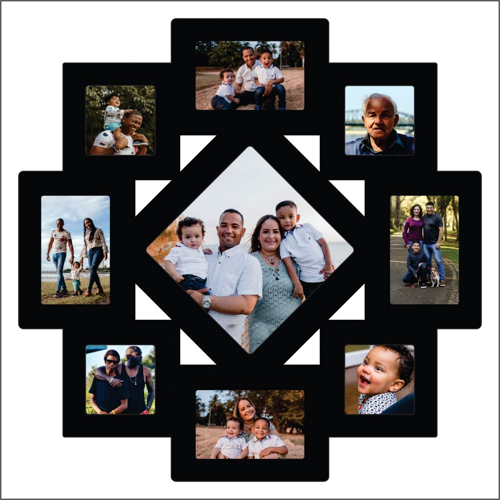 PICRAZEE Wooden Wall Collage Square Rectangular Photo Frame For Wall ...