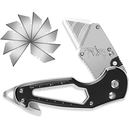 FUNBRO Folding Utility Razor Knife with 10 Blades, EDC Utility Knives ...