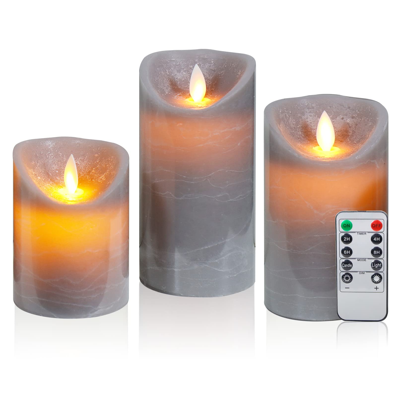 CCLIFE LED Kerzen Echtwachs 3er Set mit Fernbedienung Timer Funktion ...