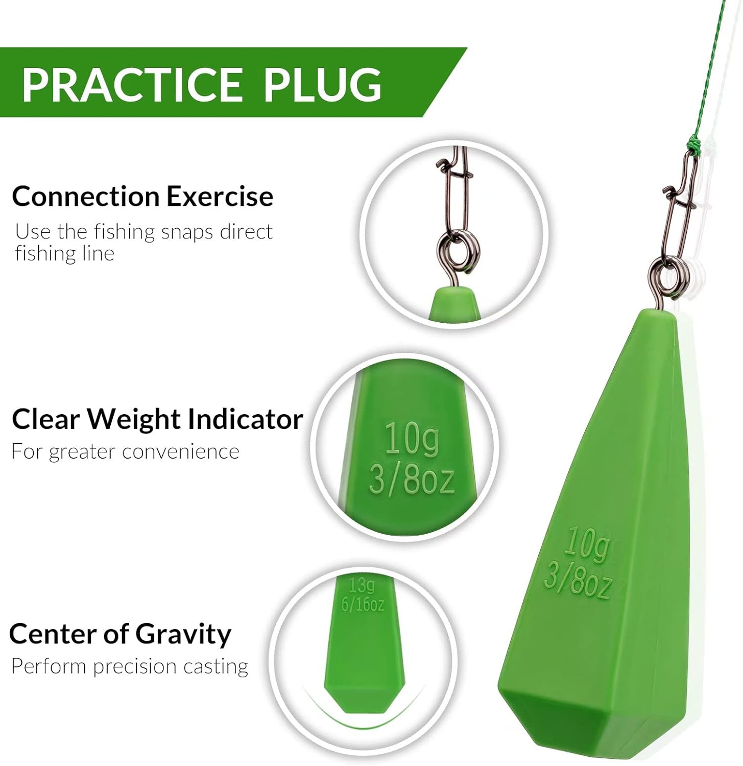 THKFISH Fishing Practice Plugs Practice Plugs Weight Casting Plug ...