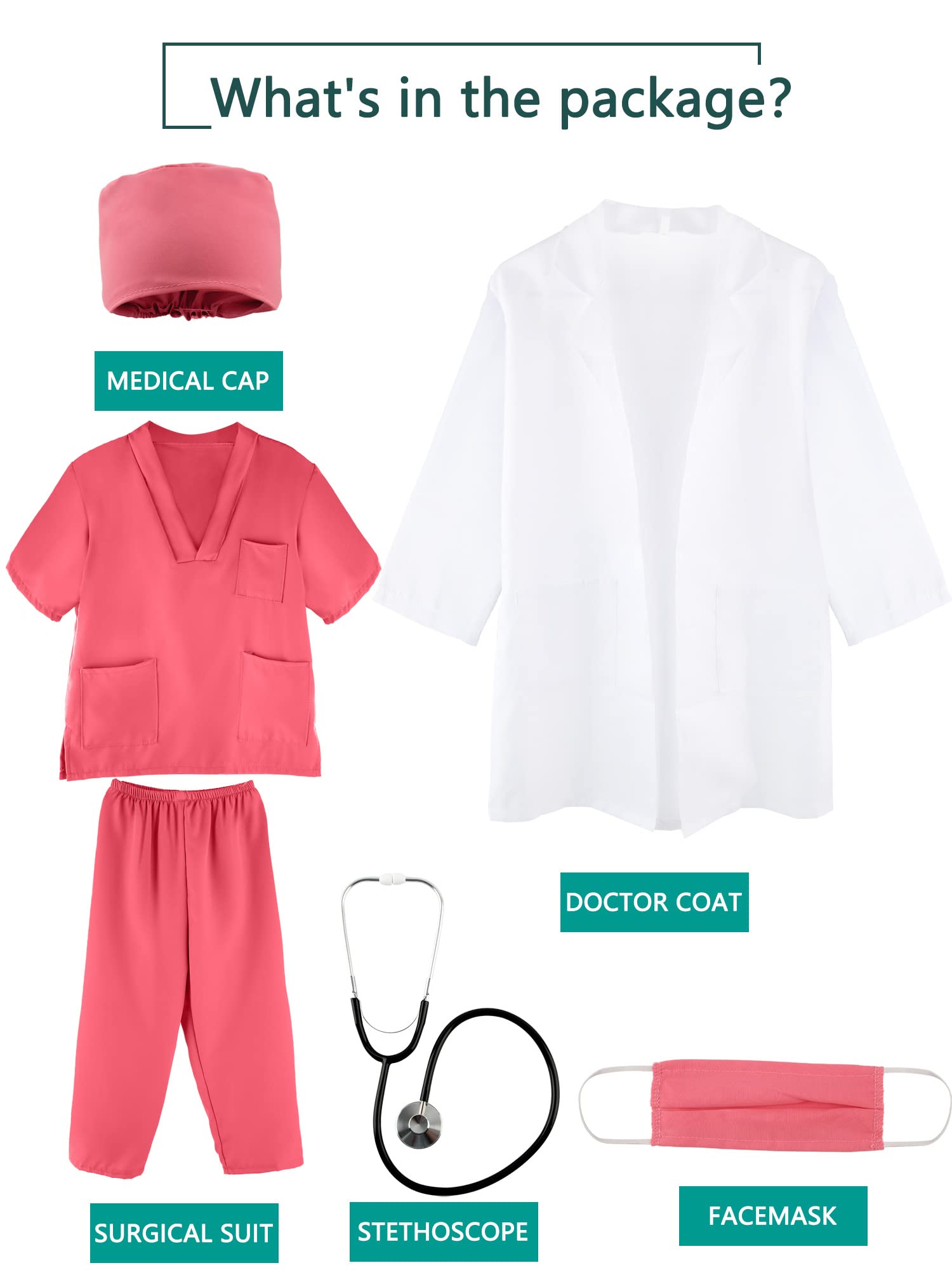 Puteraya Kids Doctor Costume Set Surgical Doctor Suit Kit Scientist ...