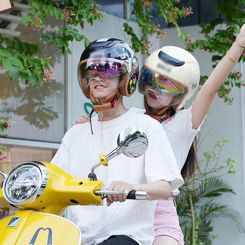 Open-face Motorbike Helmets Pretoee Open Face Motorcycle Helmet, 3/4 ...