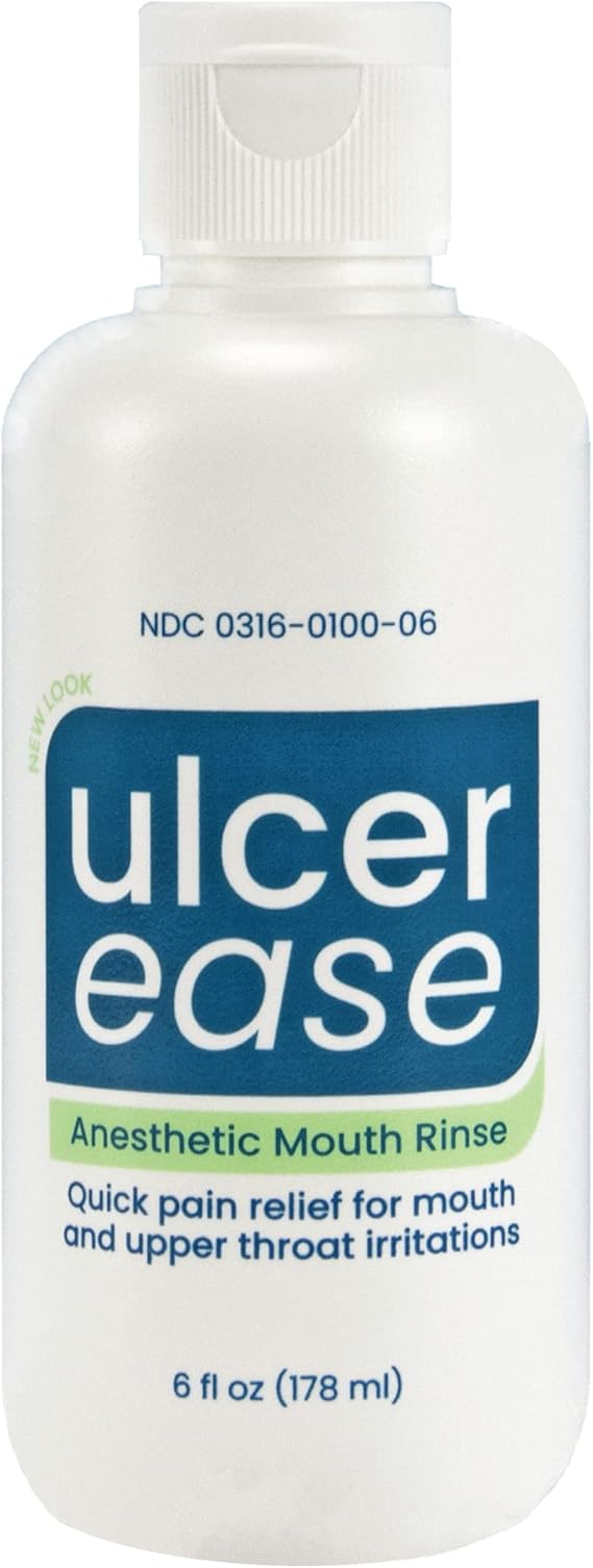 Amazon.com: UlcerEase Anesthetic Mouth Rinse, Bottle, Updated Packaging ...