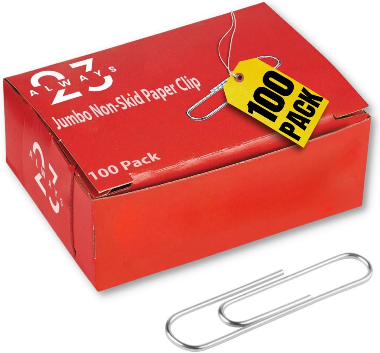 Amazon.com : Always23 Paper Clips, Silver Paper Clips, #1 100 Pack ...