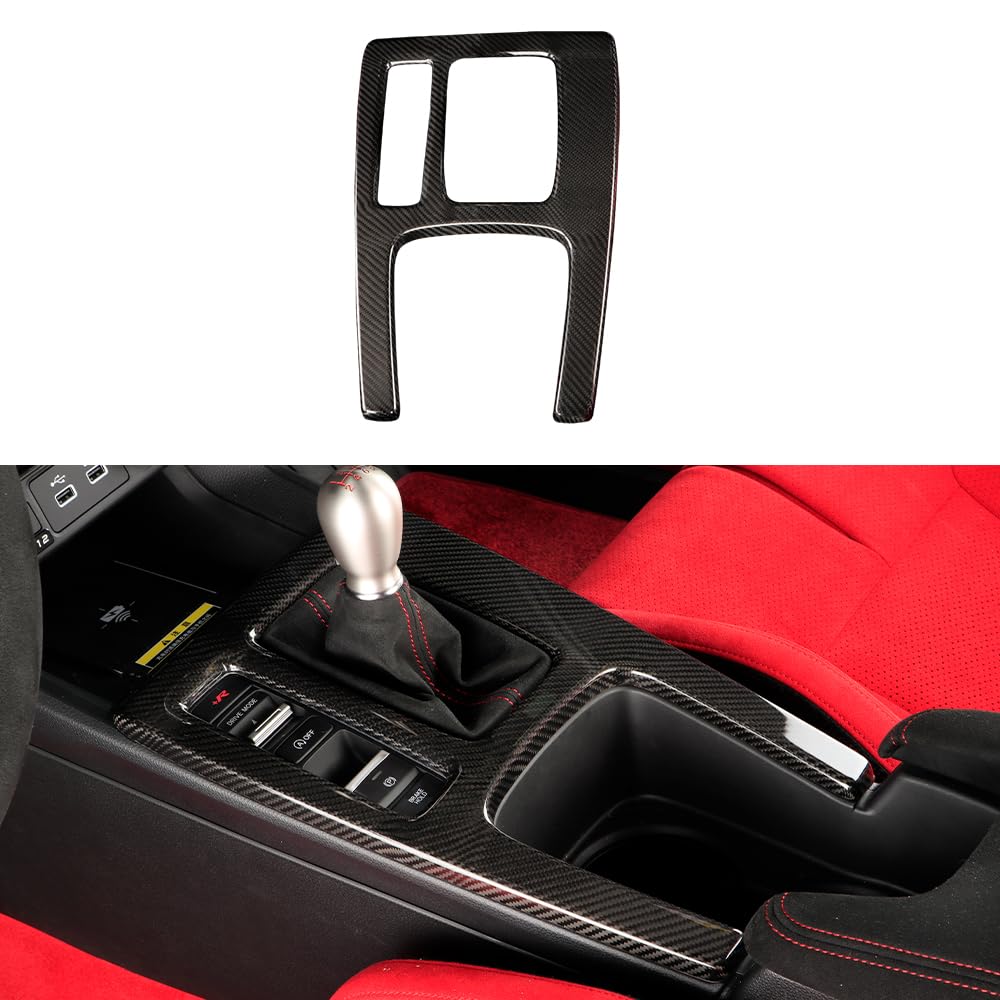 Amazon.com: JSWAN Real Carbon Fiber Center Console Gear Shift Panel ...
