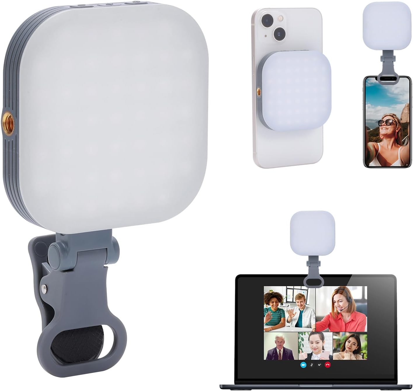 Amazon.com: Newmowa Magnetic Phone Selfie Light - Rechargeable Clip on ...