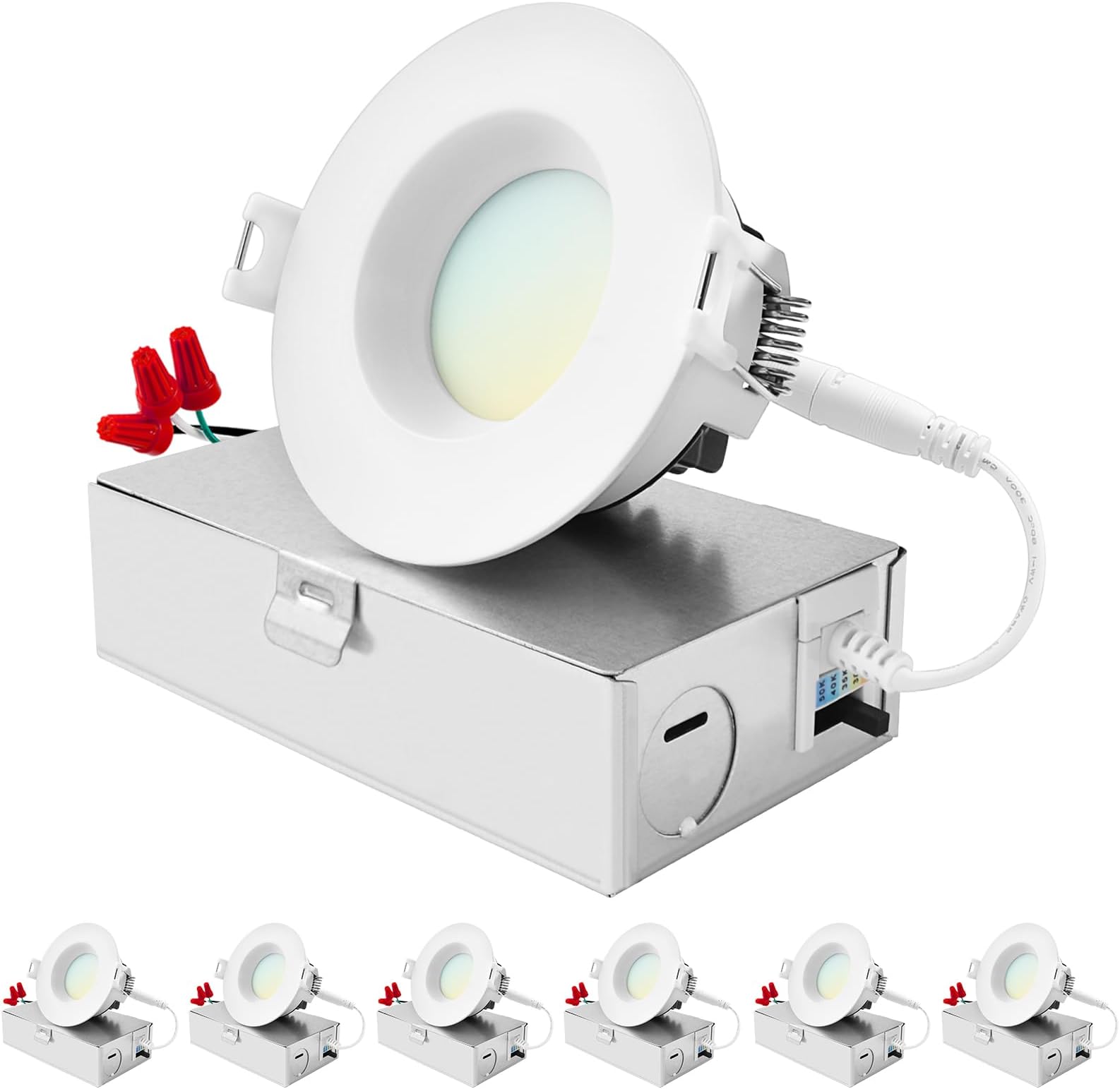 LUXRITE 3 Inch LED Recessed Ceiling Light with Junction Box, 10W, 5CCT ...