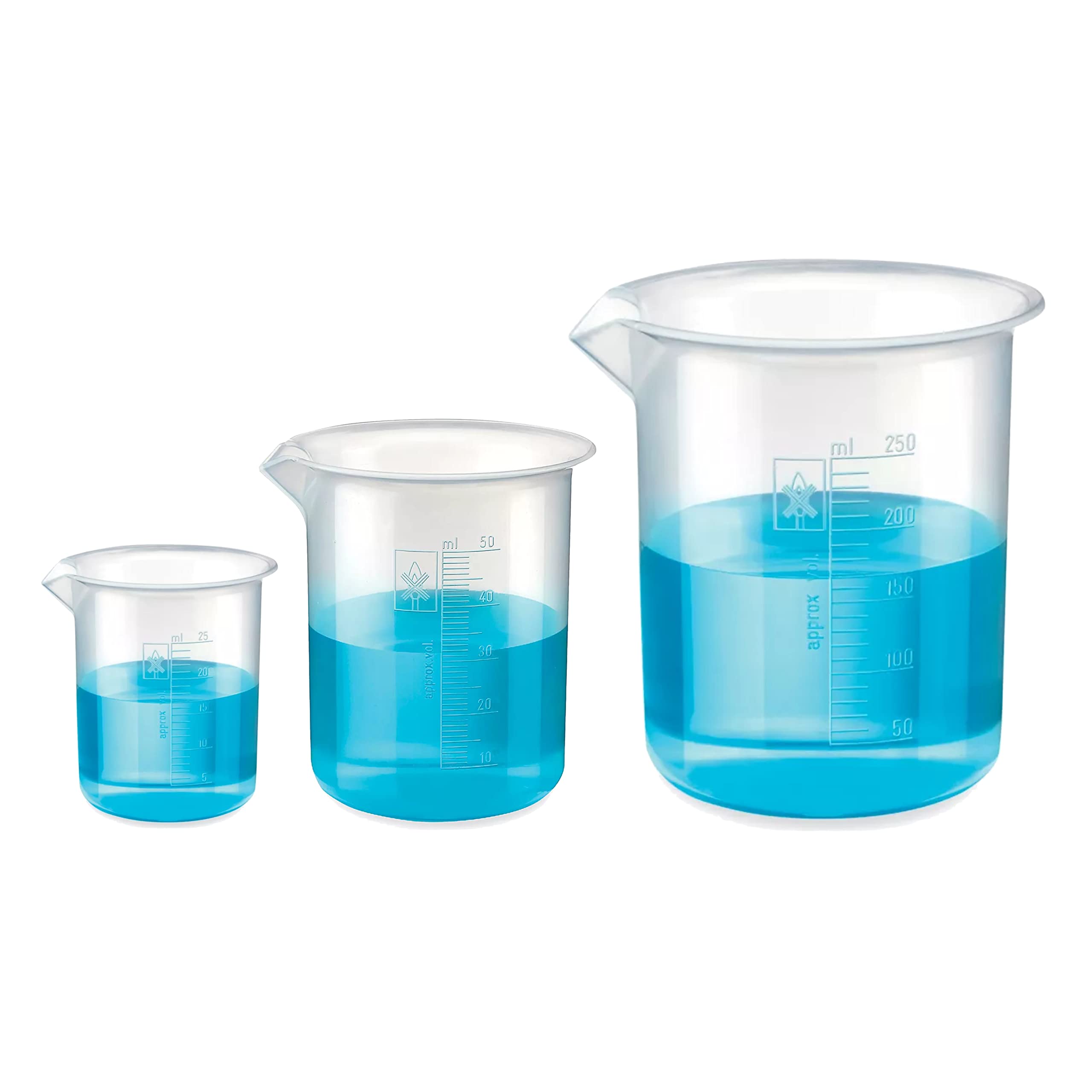 Bello Polypropylene Plastic Beaker 25ml, 50ml, 250ml with Graduation ...