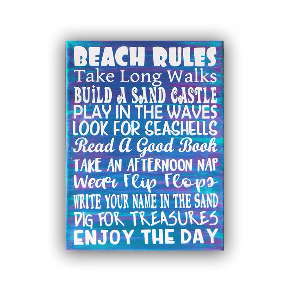 Amazon.com: Beach Rules Sign, Custom Beach House Sign, Beach Decor For ...