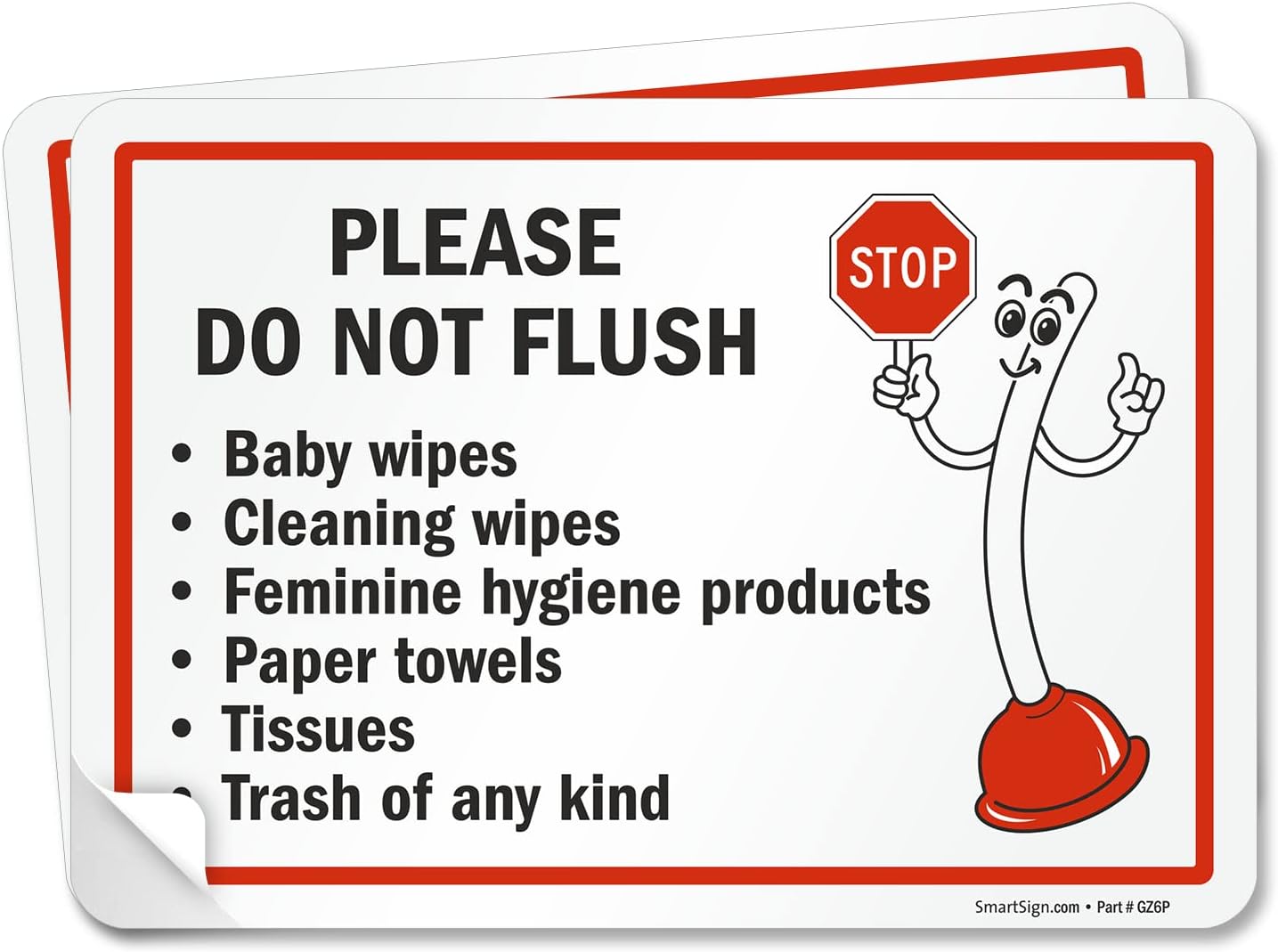 Amazon.com: SmartSign (Pack of 2) 7 x 10 inch “Please Do Not Flush Baby ...