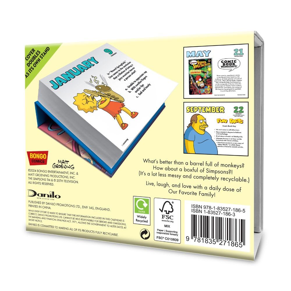 2025 Calendar The Simpsons Page to View Block Desk Calendar Official ...