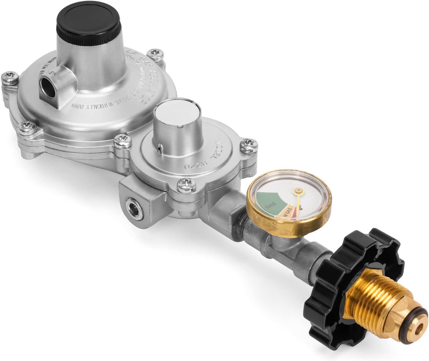 Amazon.com : BMMXBI Two-Stage Propane Regulator Horizontal with Gauge ...