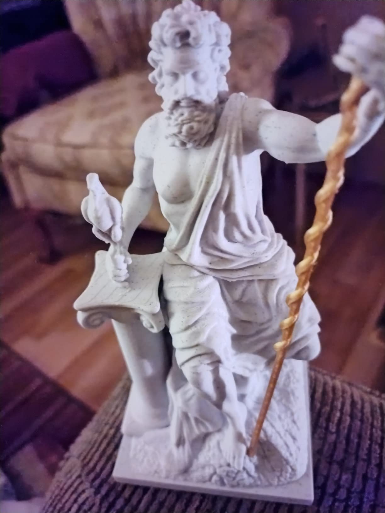 Amazon.com: Greek God Zeus Statue with Golden Staff, Ancient Greek God ...