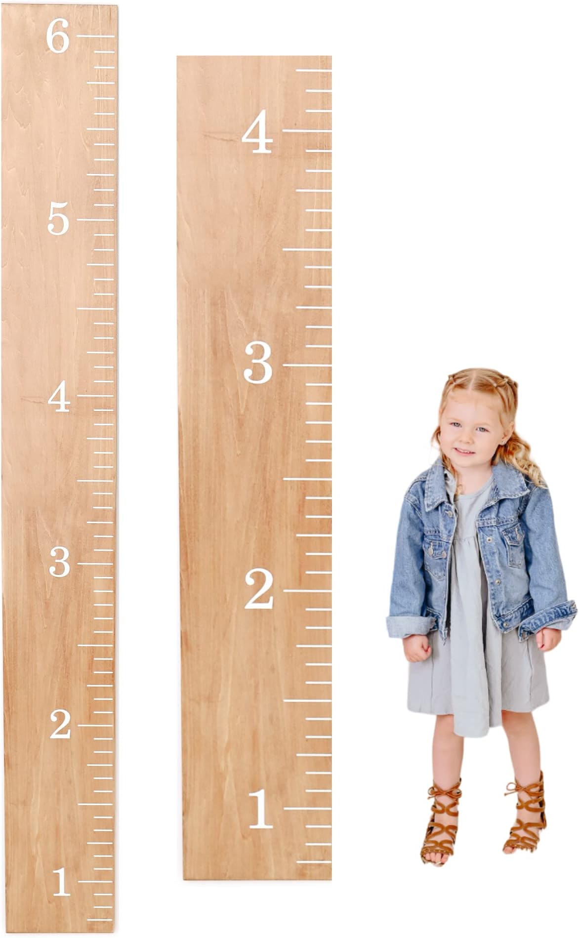 Amazon.com: Growth Chart for Kids | Real Wood Height Chart for Kids ...
