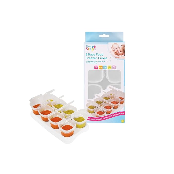 Buy First Steps Baby Weaning Food Freezing Cubes Tray Pots Freezer ...