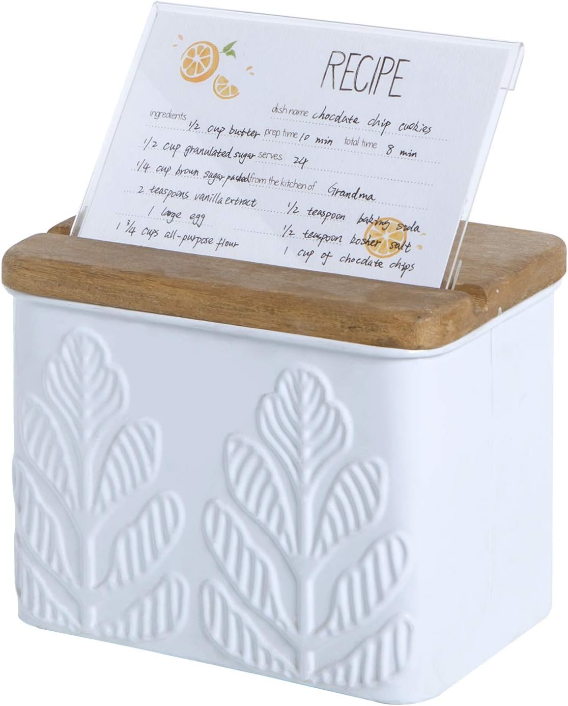 Amazon.com: Large Recipe Box with Cards and Dividers – Tin Recipe Card ...