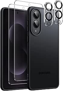 Amazon.com: JETech 5 in 1 Matte Case for Samsung Galaxy S25 Edge with 2-Pack Each Screen ...