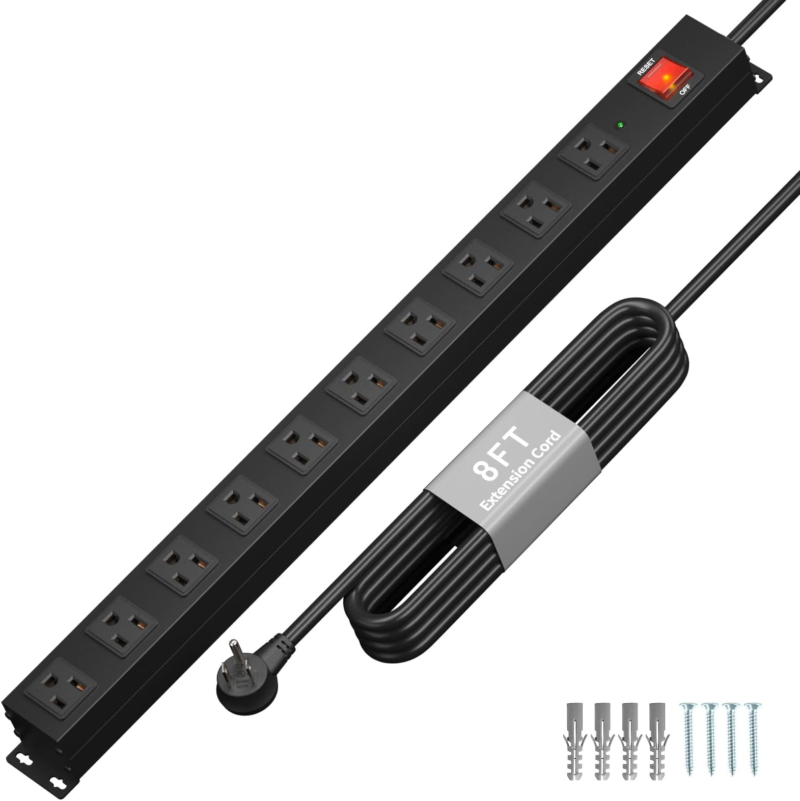 Amazon.com: KF 10 Outlet Long Power Strip, Heavy Duty Power Strip Surge ...
