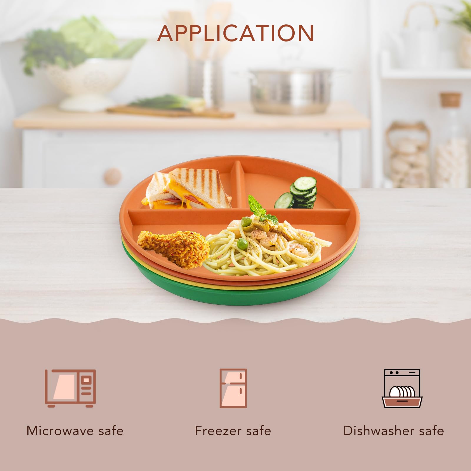 Snapklik.com : Greenandlife 9 Inch 4PCS Unbreakable Portion Control ...