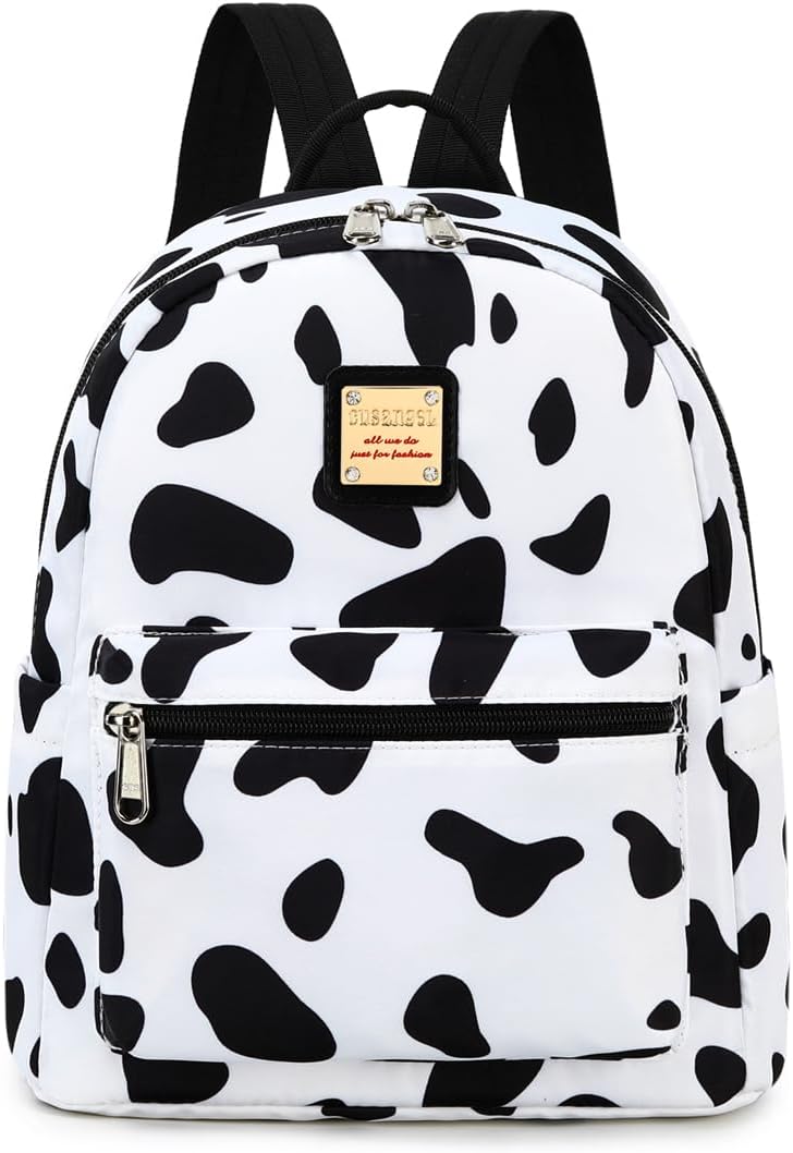 Amazon.com: TENDYCOCO Cow Backpack with Plush Cow Pendant Canvas Cow ...