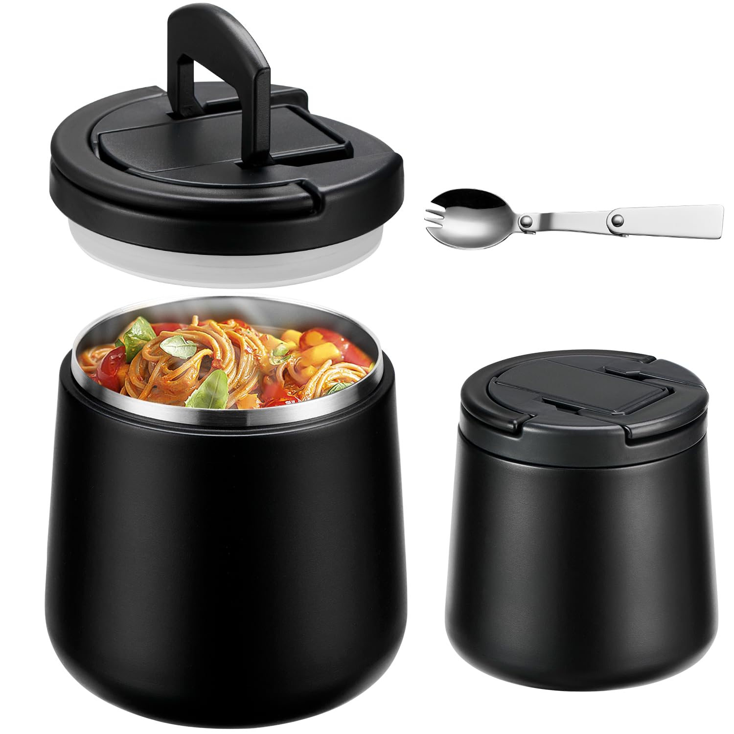 Amazon.com: 20oz Insulated Vacuum Food Jar with Buckle Lid,Soup Thermo ...