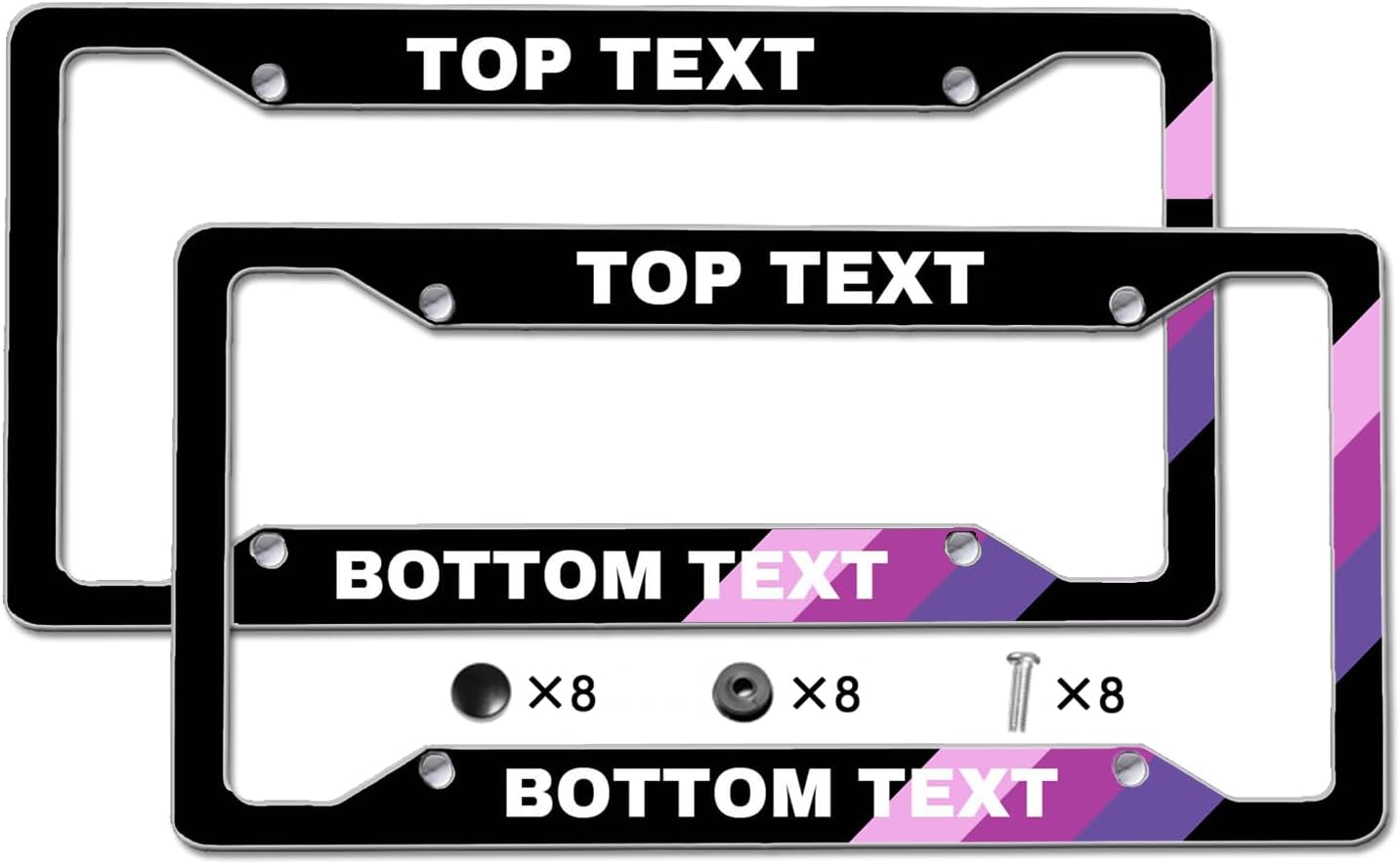 Amazon.com: Eprocase Personalized 2 Pack Gradient Color License Plate ...