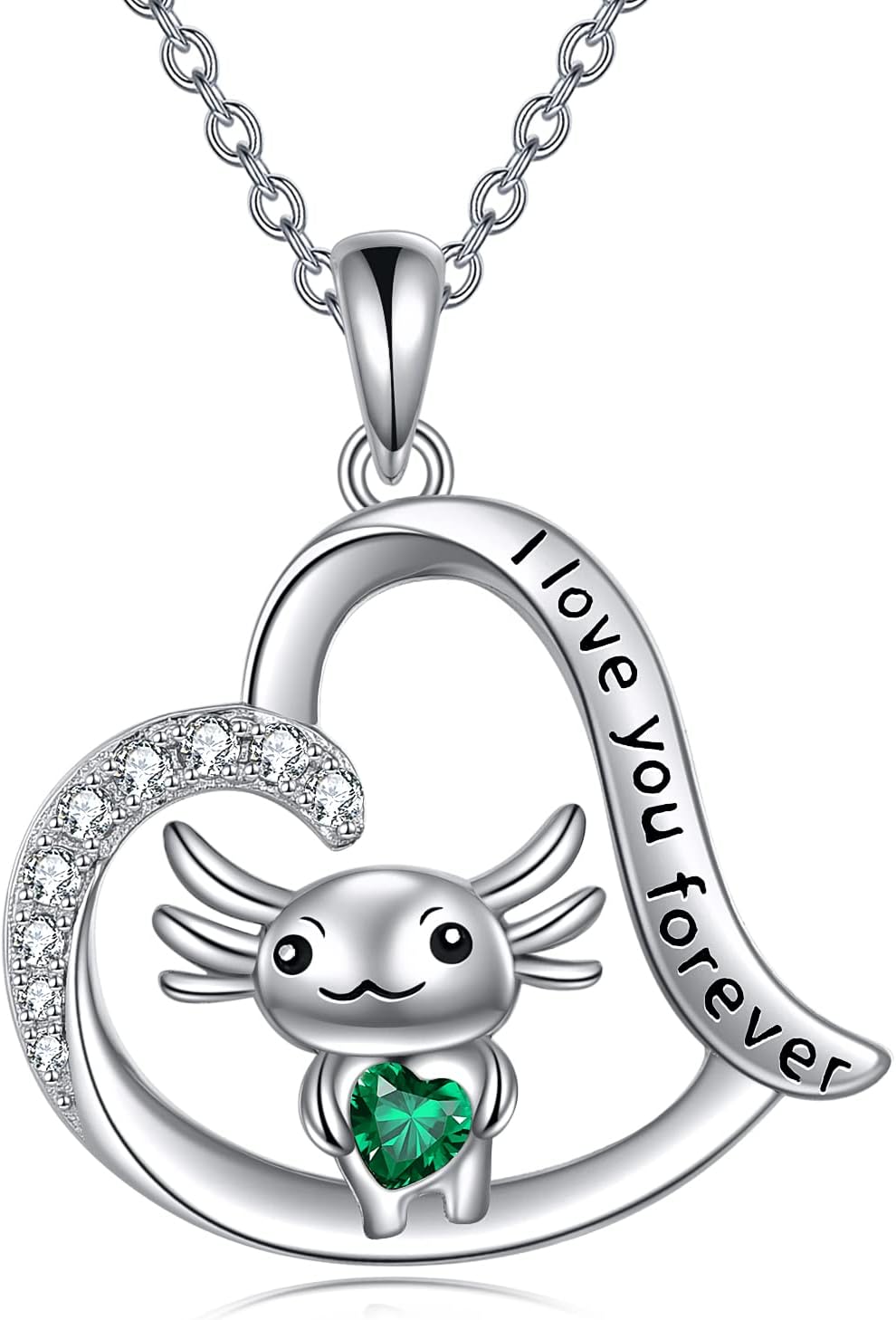 Amazon.com: CRMAD Axolotl Necklace Sterling Silver Cute Axolotl Pendant ...