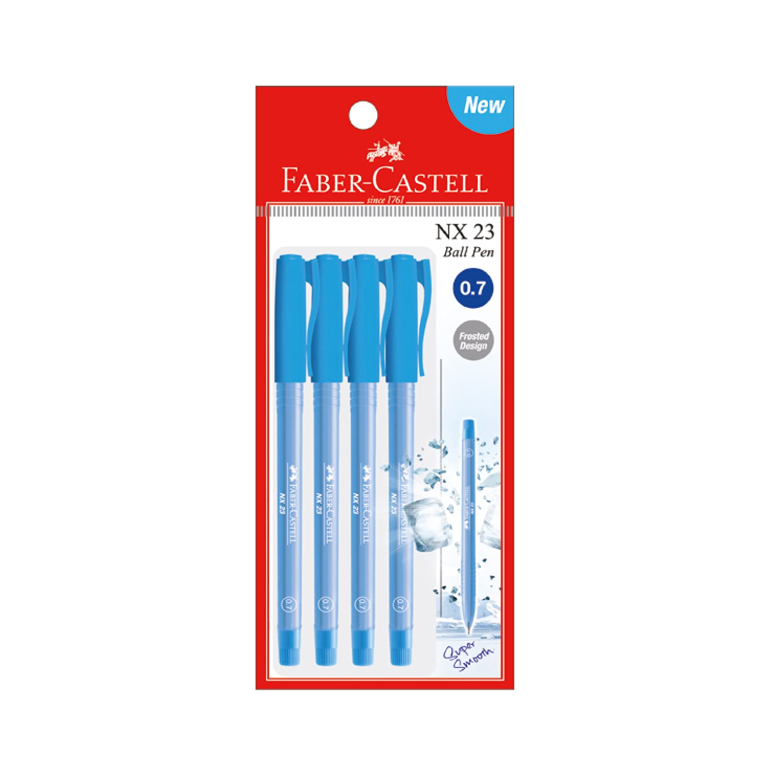 Faber-Castell NX 23 Ball Pen Pack of 4 (0.5/0.7/1.0mm - Black/Blue/Red ...