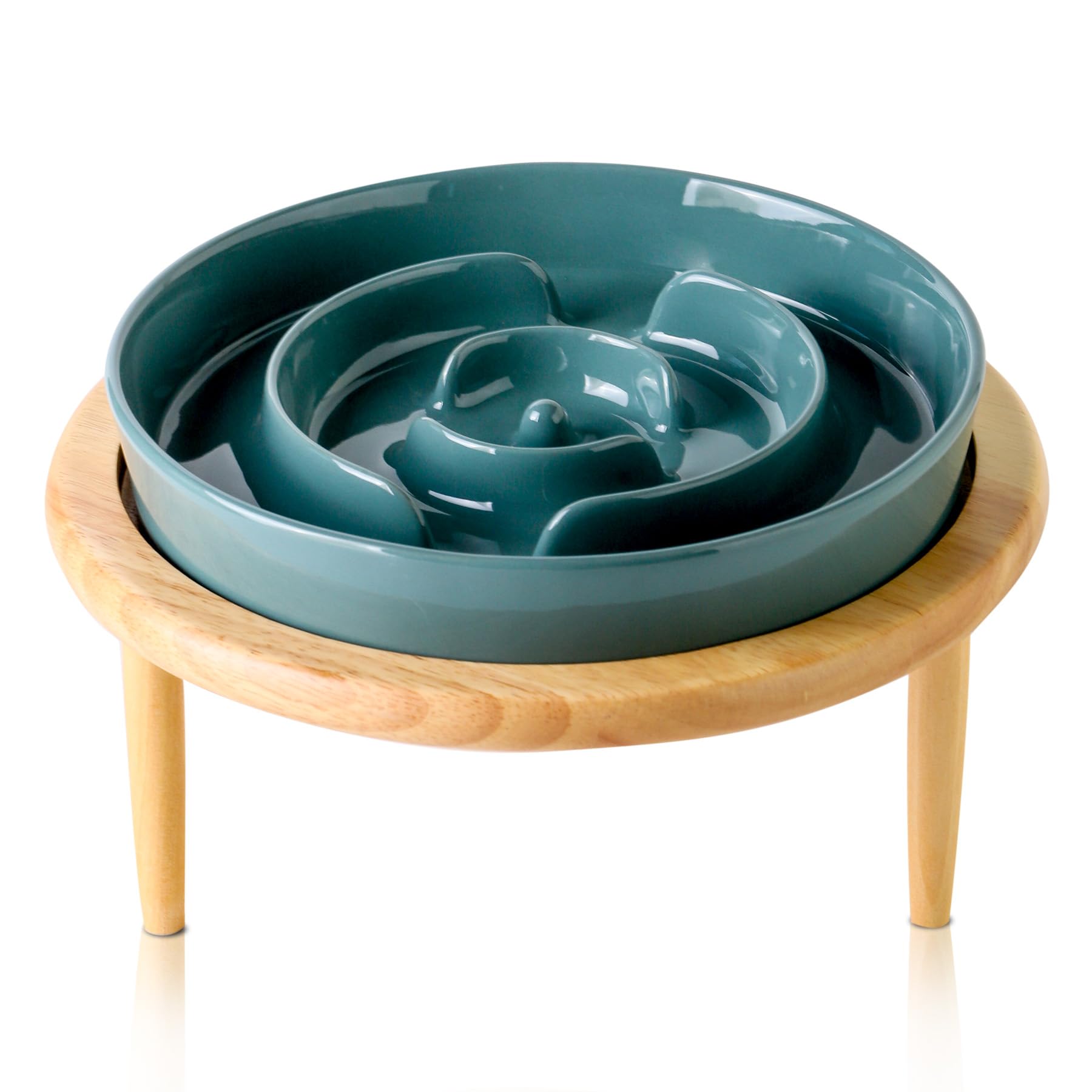 LETAOTAO Slow Feeding Ceramic Dog Bowl, 8.66 inch, Dark Green, for ...